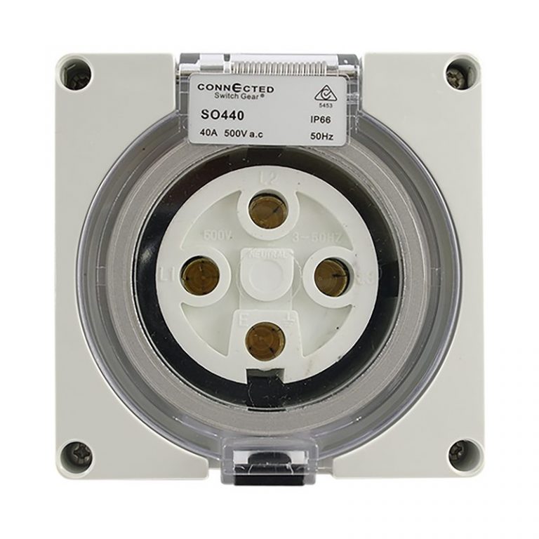 IP66 Socket Outlet 40A 500V AC 4 Pin | Connected Switchgear