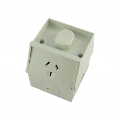 Double Weatherproof GPO with Extra Switch 10A 250V