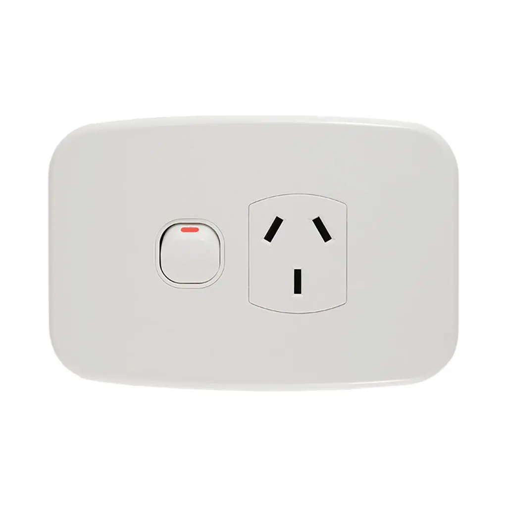 Single Power Point Slim 10A 250V AC | LUNA Series | LS102V