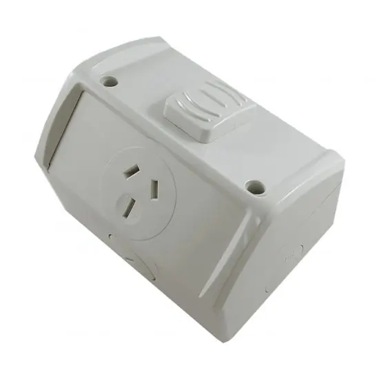 Double Weatherproof GPO with Extra Switch 10A 250V