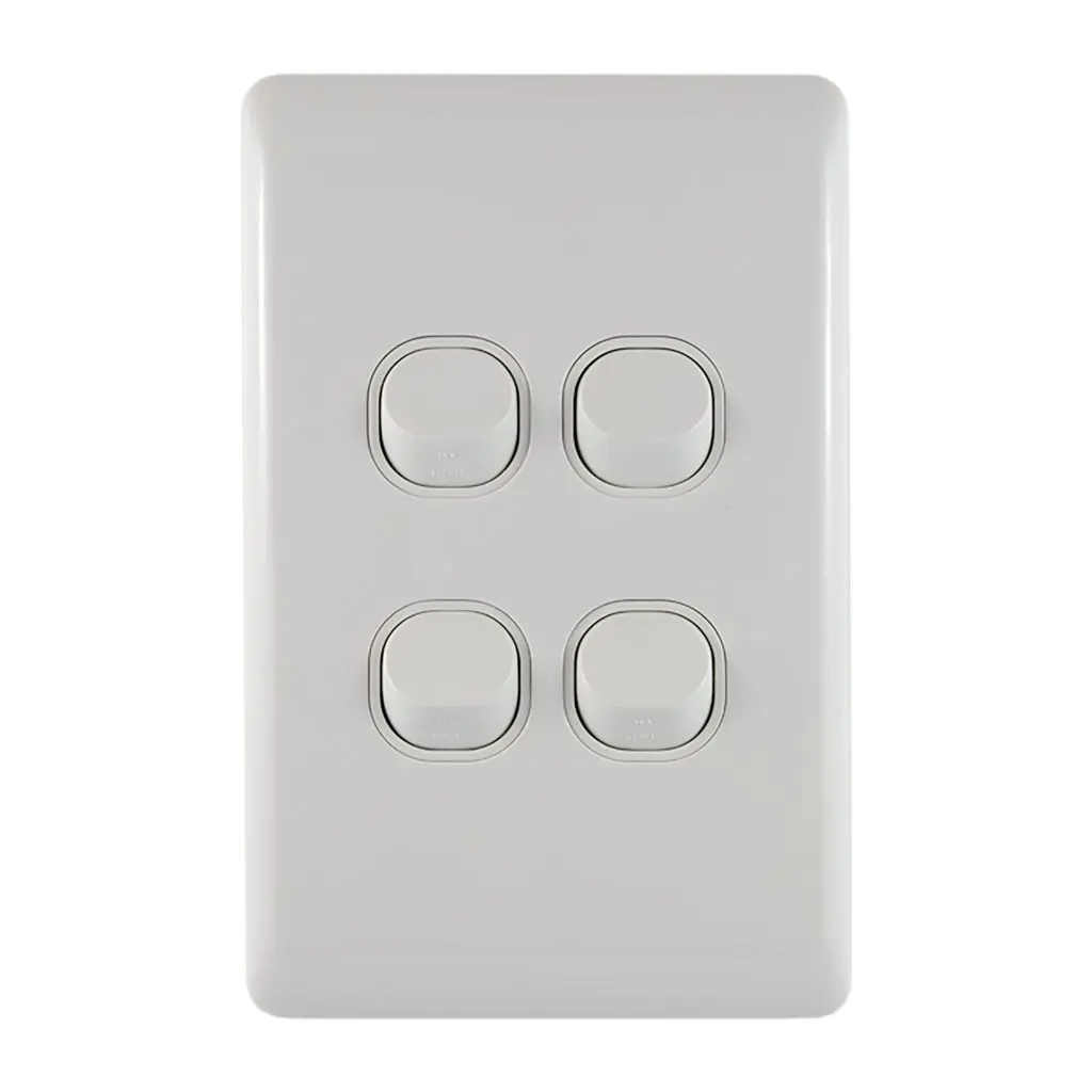 Single GPO with 2 Extra Switches Vertical 10A 240V AC | GEO Series