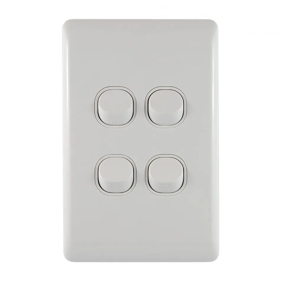 Single GPO with 2 Extra Switches Vertical 10A 240V AC | GEO Series
