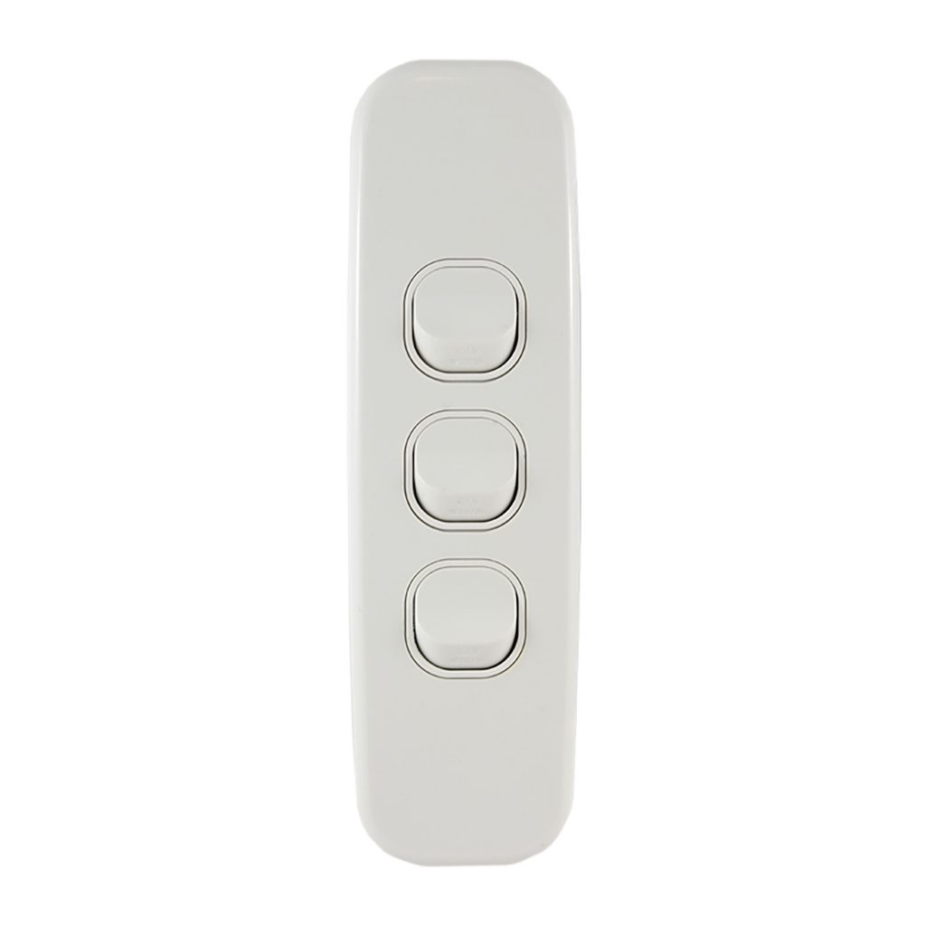 Architrave Switch 3 Gang 10A 250V AC LUNA Series