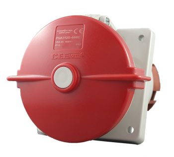 CEE Form Socket Angled Panel 3 Pin 125A 400V | IP67 Switchgear