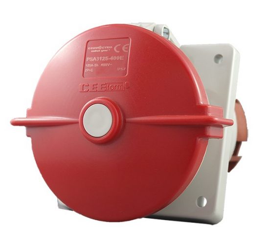 CEE Form Socket Angled Panel 3 Pin 125A 400V | IP67 Switchgear