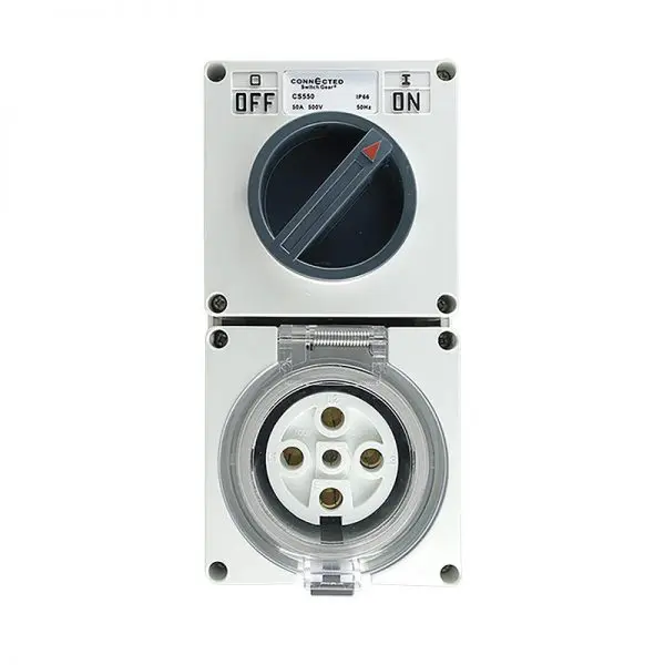 IP66 Combination Switched Socket Outlet 5 Pin - 500V AC 50A | Switched ...
