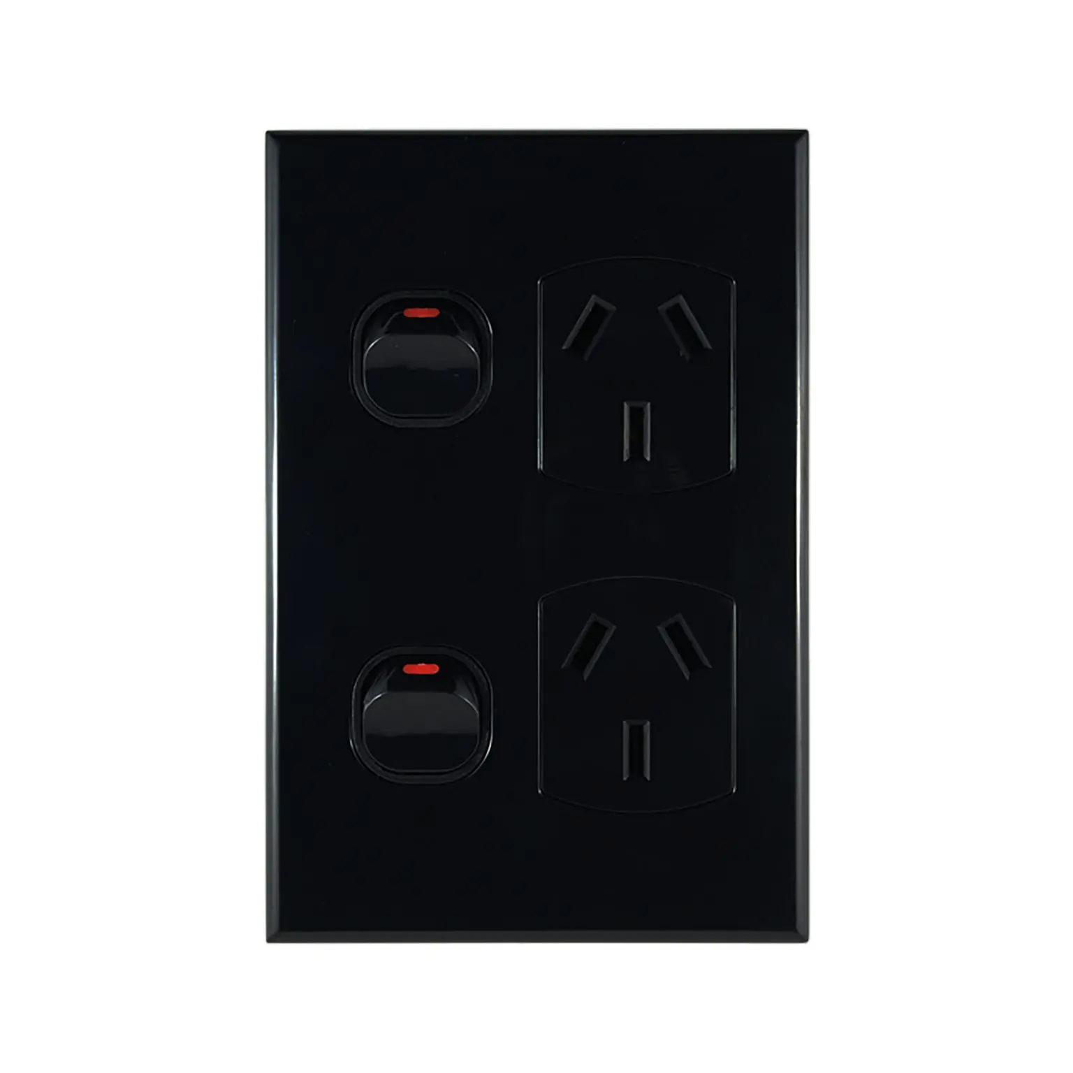 4 Gang Power Point MATTE BLACK 10A 250V AC | GEO Series