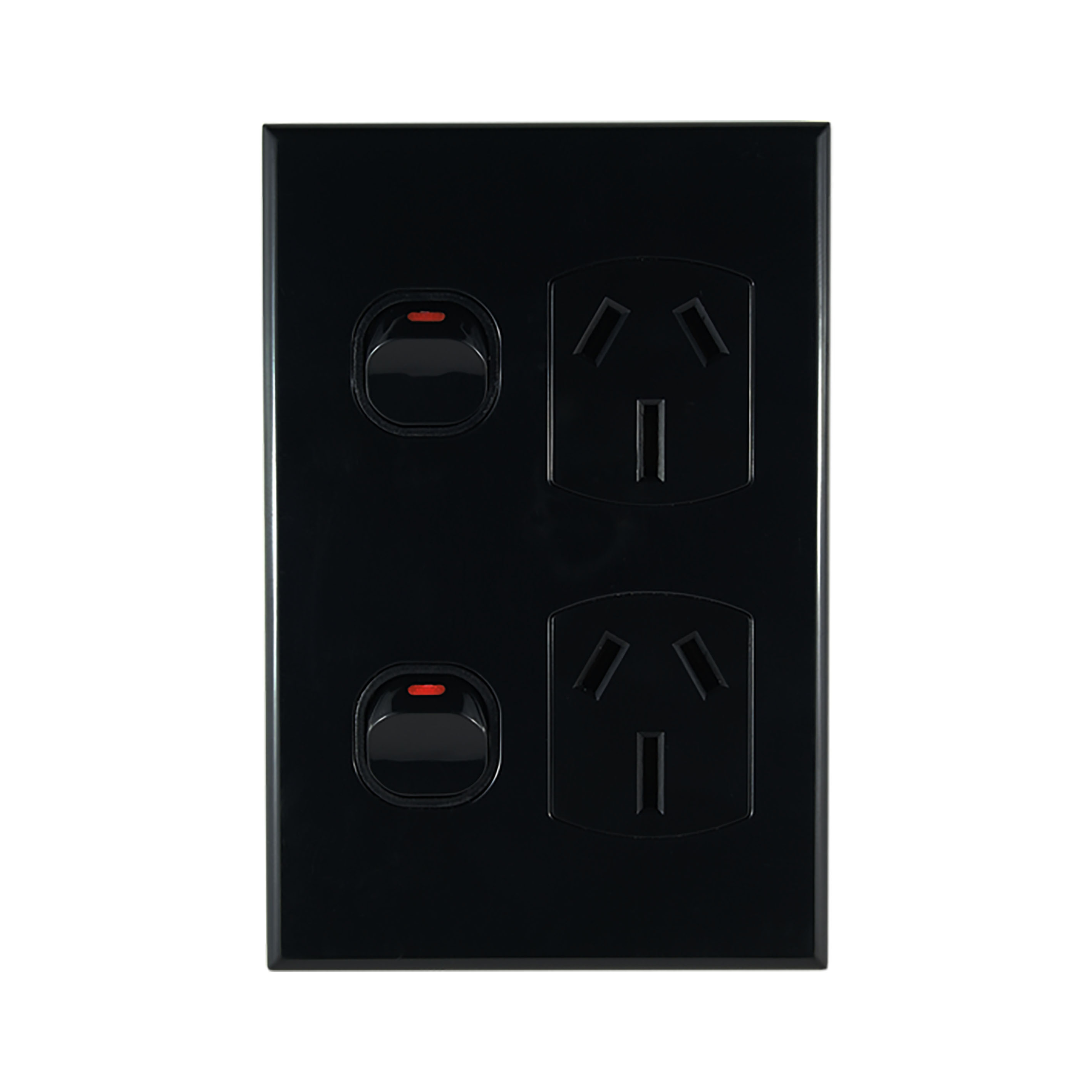 Double Power Point 15A - VERTICAL BLACK | Power Points, GEO Series ...