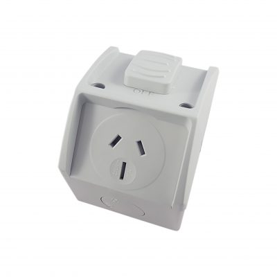 1 Gang Weatherproof Switch New Style 16A 250V AC IP53 BLACK