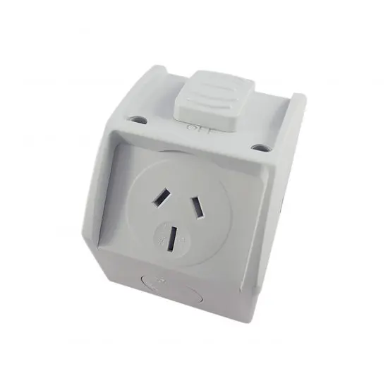 Single Weatherproof GPO Half Size 15A 250V AC IP53 New Style
