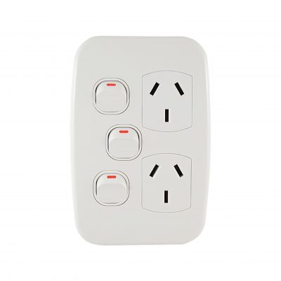 Single Power Point with Two Extra Switches 10A | LUNA Series