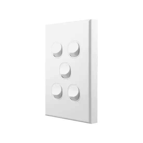 Light Switch 5 Gang 10amp 250V AC BASIX S | Connected Switchgear