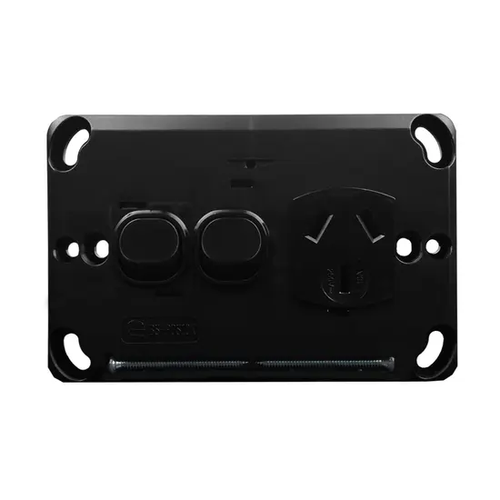 Single GPO with Extra Switch Black 10A 250V AC | BASIX S Series