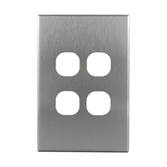 Aluminium Cover Plate 4 Gang Light Switch | GEO Series