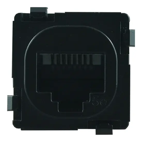 RJ45 Mech CAT5E Data Jack in MATTE BLACK