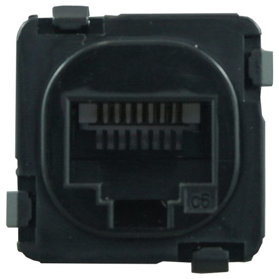 RJ45 Mech CAT6 Jack BLACK | Connected Switchgear