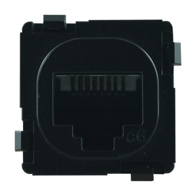 RJ45 Mech CAT6 Jack MATTE BLACK | Connected Switchgear
