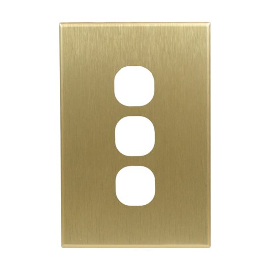 Brass Cover Plate 3 Gang Light Switch | Connected Switchgear