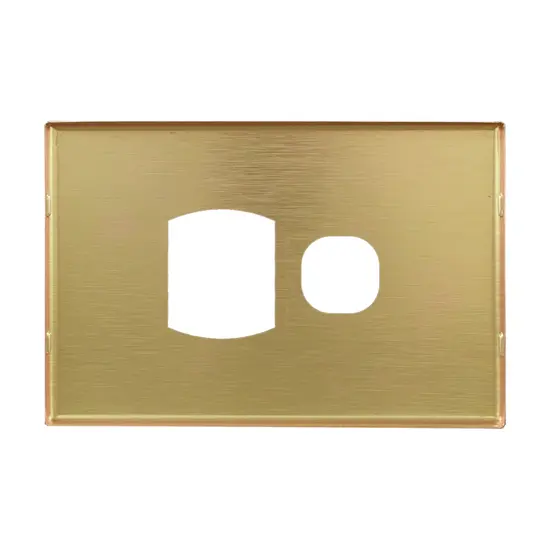 Brushed Brass Cover Plate Single GPO | GEO Series