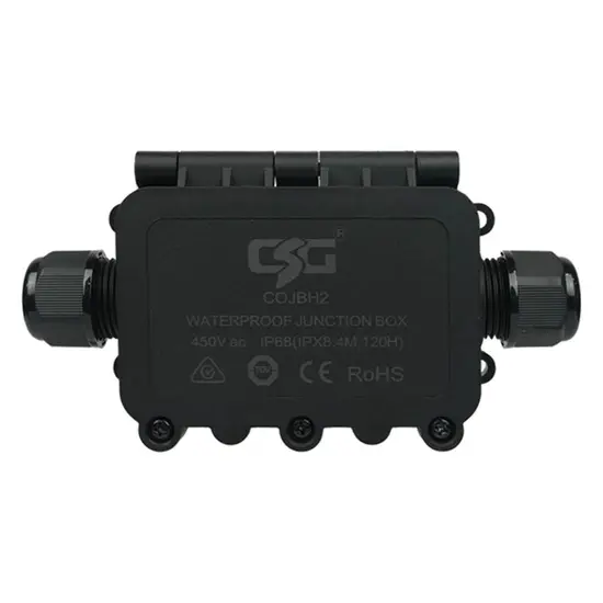 IP68 Weatherproof Junction Box with 2 Cable Entries 450V 40A