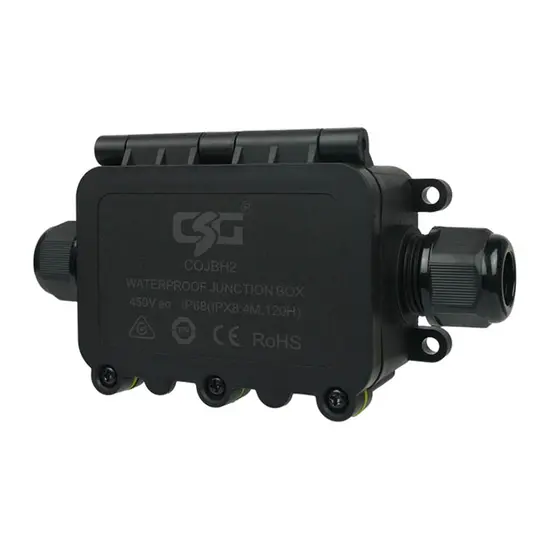 IP68 Weatherproof Junction Box with 2 Cable Entries 450V 40A