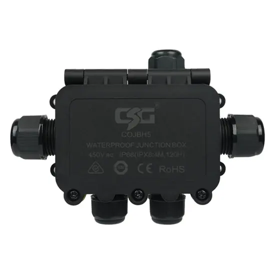 IP68 Weatherproof Junction Box with 5 Cable Entries 450V 40A