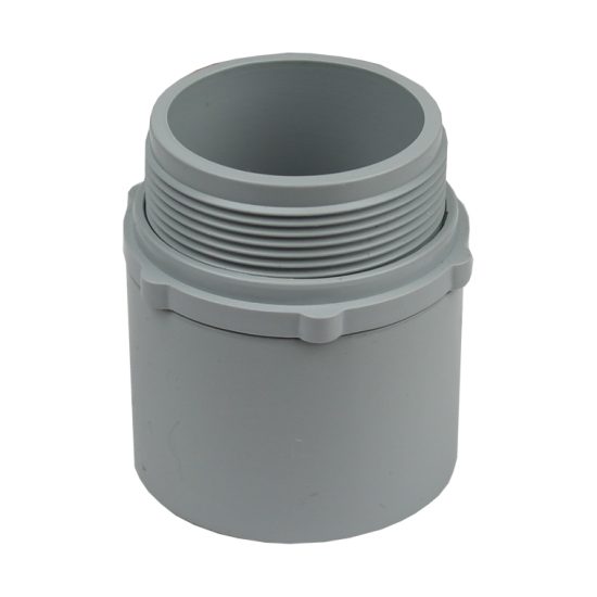 40mm Plain to Screw Adaptor with Lock Nut | Conduit Fittings