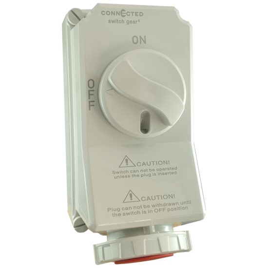 IP67 Switched Socket Outlet 5 Pin 16A 400V CEE Form