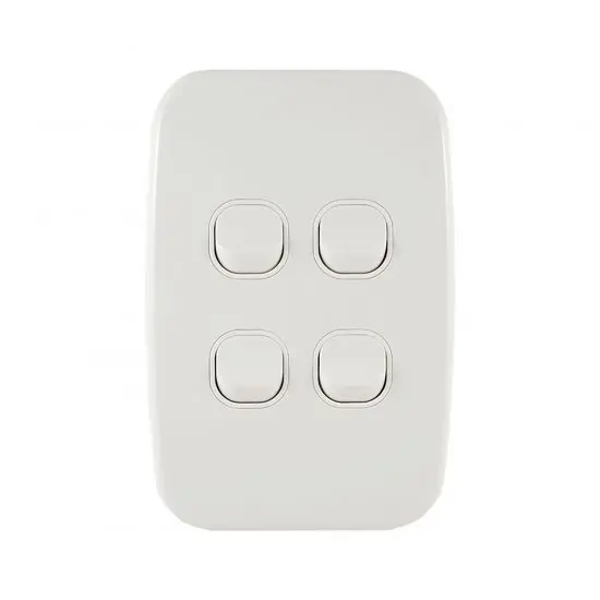 Light Switch 4 Gang Vertical 10A LUNA | Connected Switchgear