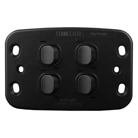 Matte Black Light Switch 4 Gang 10A 250V AC | GEO Series