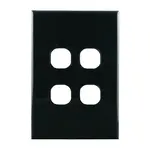 4 Gang Power Point MATTE BLACK 10A 250V AC | GEO Series