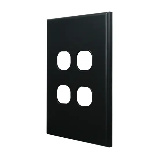 Grid Plate 4 Gang MATTE BLACK GEO Series