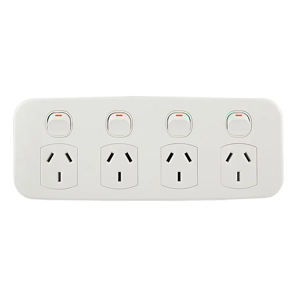 Double GPO with Extra Switch Vertical 10A 240V AC | GEO Series