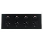 4 Gang Power Point MATTE BLACK 10A 250V AC | GEO Series