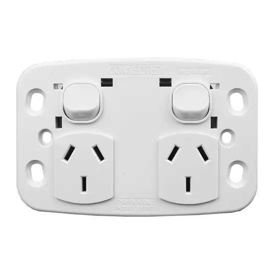 Double Power Outlet 10A 250V AC | GEO Series