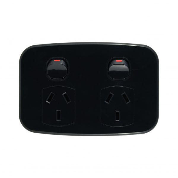 Double Pole Power Outlet Double 10A 250V AC | BASIX S