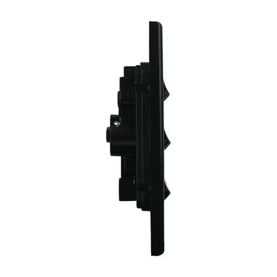 Double GPO with Extra Switch Vertical 10A 240V AC BLACK