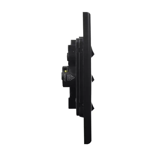 Double GPO with Extra Switch Vertical 10A MATTE BLACK | GEO