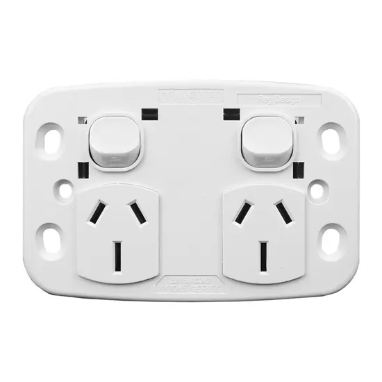 Double Power Outlet 15A 250V AC GEO | Connected Switchgear
