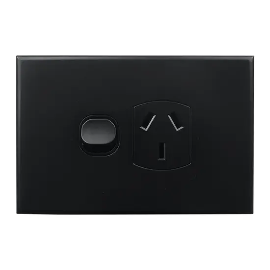 Matte Black Single Power Outlet 10A 250V AC | GEO Series