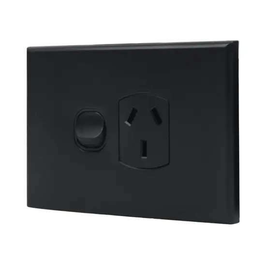 Matte Black Single Power Outlet 10A 250V AC | GEO Series