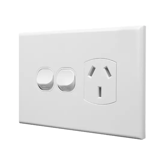 Single GPO with Extra Switch 10A 240V AC | GEO Series Slimline