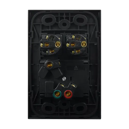 Matte Black Single GPO + 2 Extra Switches Vertical 10A 250V AC