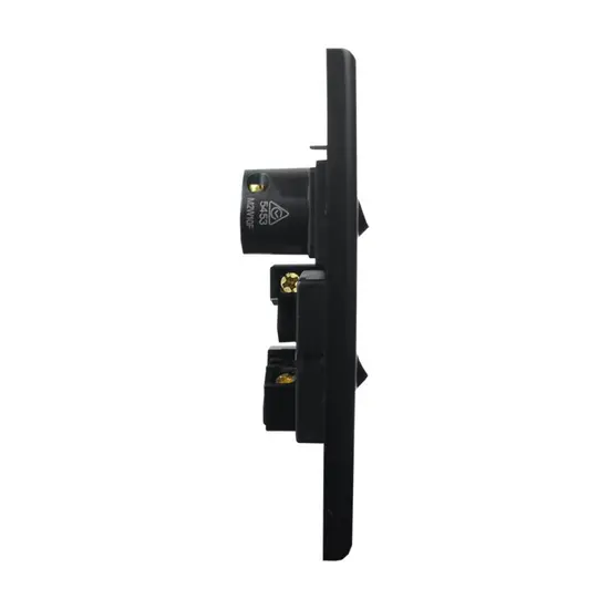 Matte Black Single GPO + 2 Extra Switches Vertical 10A 250V AC