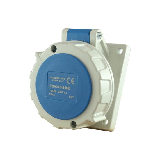 IP67 Angled Socket 3 Pin 16A 240V | CEE Form Switchgear