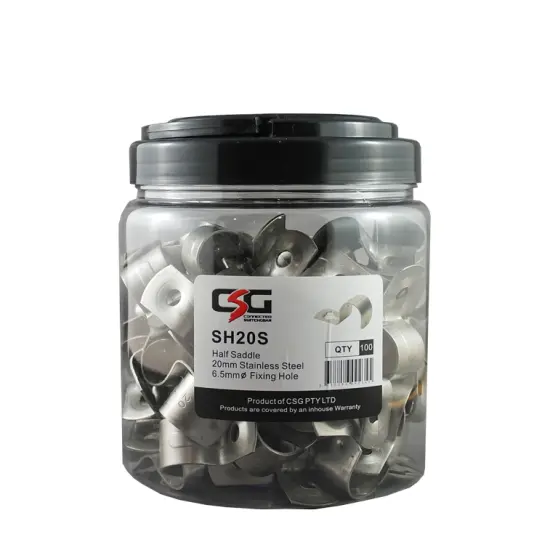 20mm Stainless Steel Half Saddles - Jar of 100