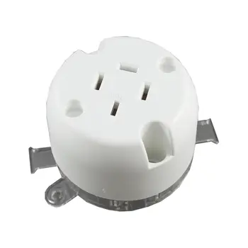 4 Flat Pin Surface Socket Single with Loop 10A 250V/500V AC