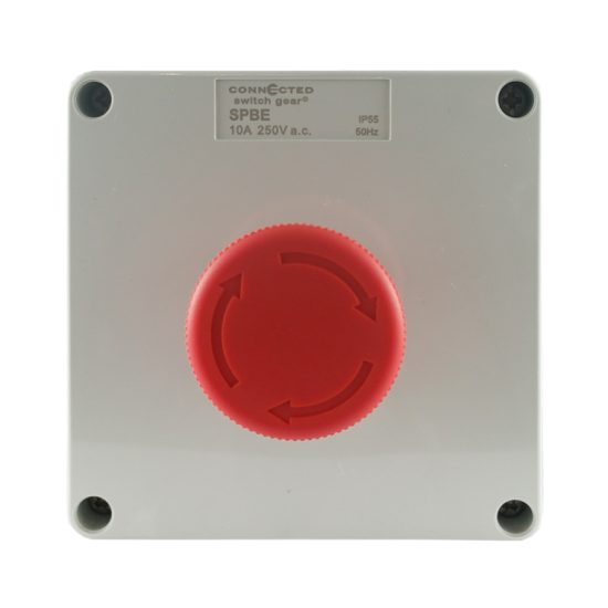 Emergency Stop Push Button Control Box Red 250V AC 10A IP55