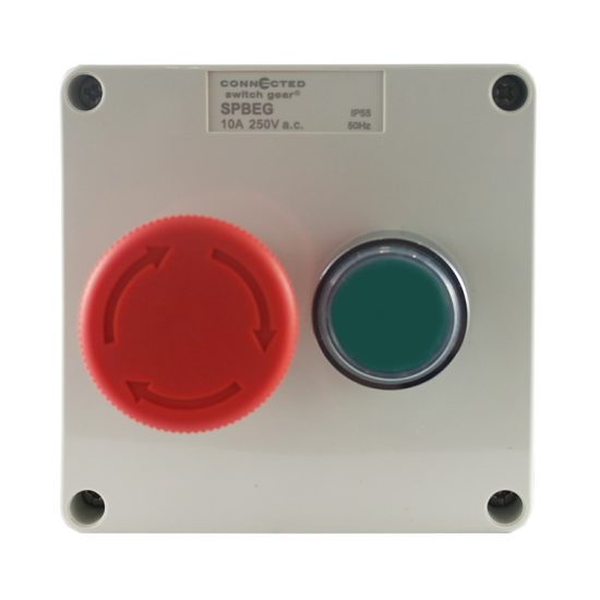Emergency Stop Push Button Control Box Red/Green IP55