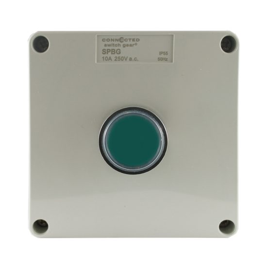 Push Button Control Box Green 240V AC 3A IP55